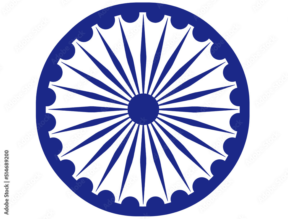 Ashok Chakra vector flag of India sheild. Bright Stamp with the symbol ...