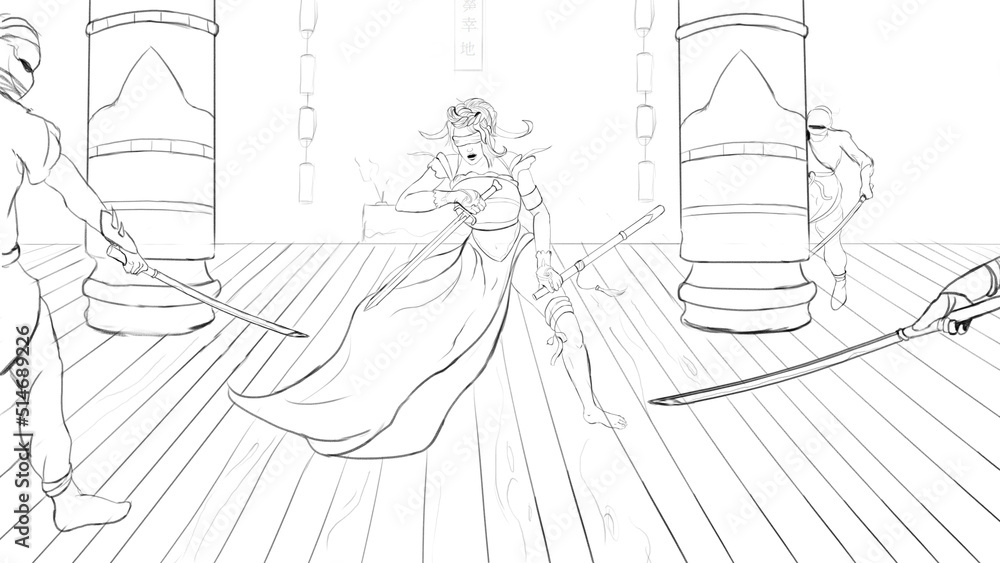Princess Ambushed by the Enemy Stock Illustration | Adobe Stock