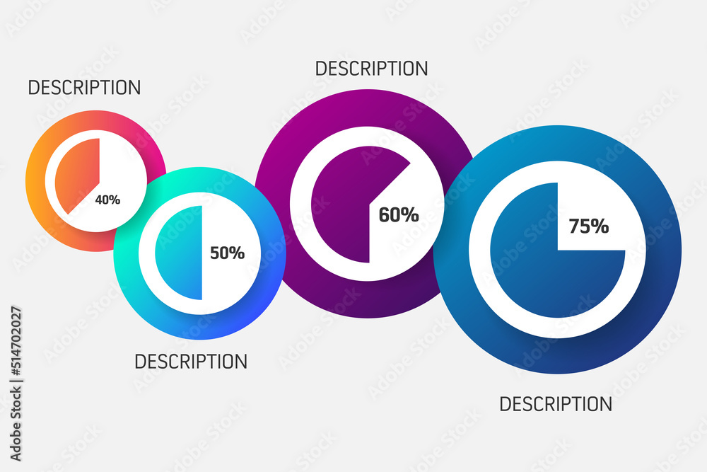 Presentation management data chart, diagram, percentage progress ...