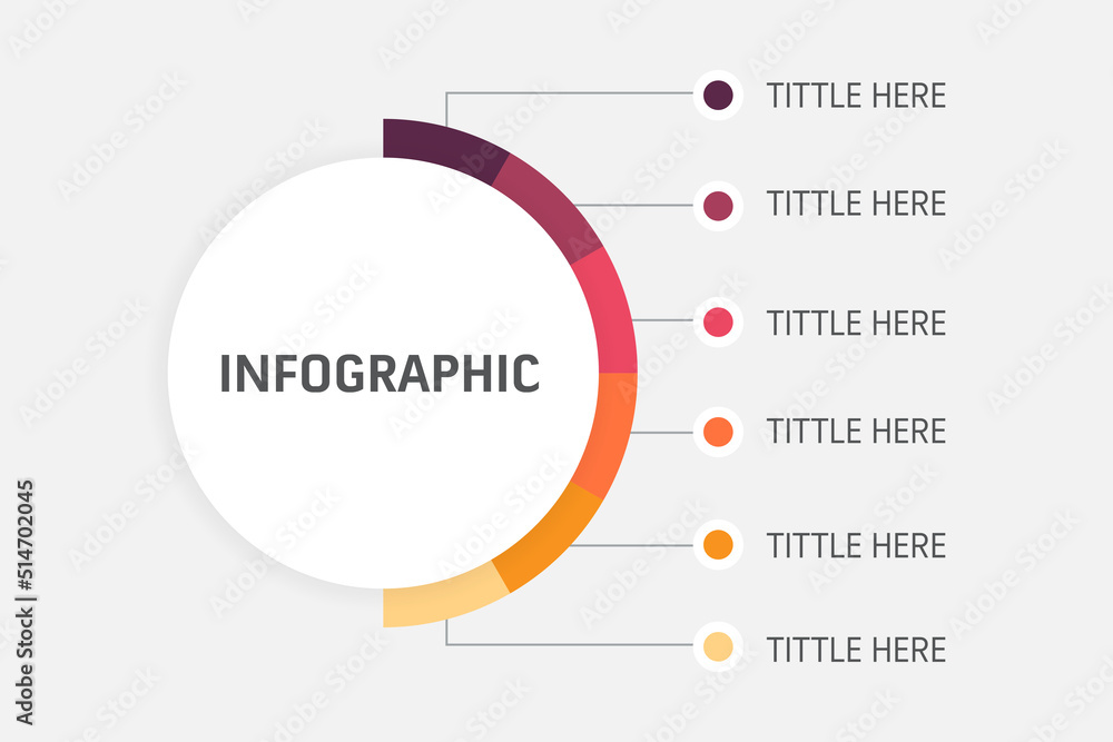 Vetor de Blank circle chart and steps business data visualization ...