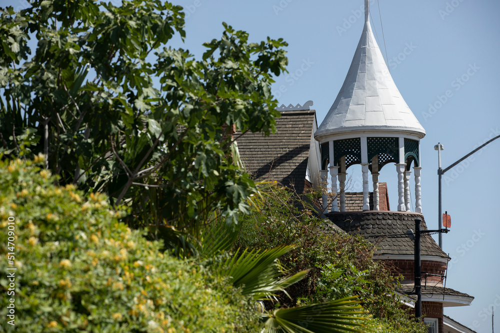 Daytime view of the historic downtown area of Perris, California, USA ...