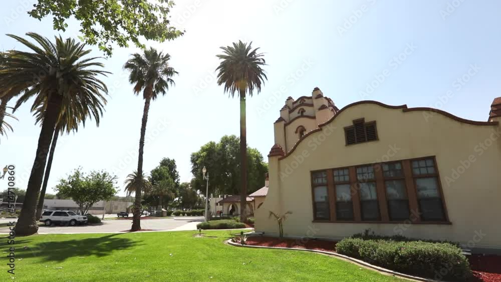 Daytime view of the historic downtown area of Perris, California, USA ...