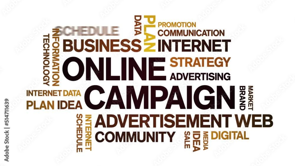 Online Campaign animated tag word cloud;text design animation kinetic ...