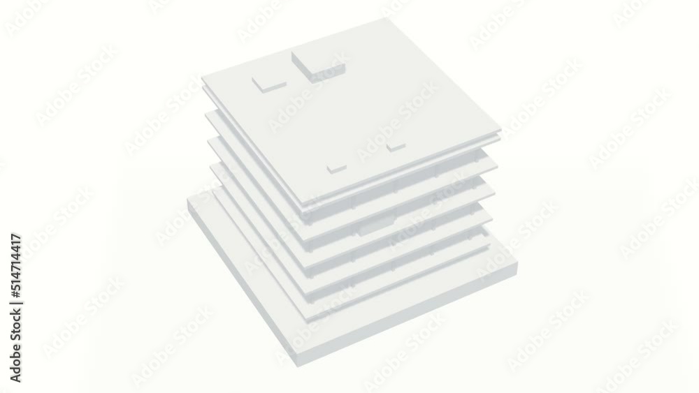 Building under construction. Build house construct in process. Spin on ...