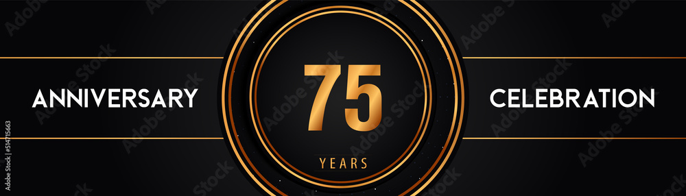 75 Years Anniversary Celebration Template Design Vector. Premium Design ...