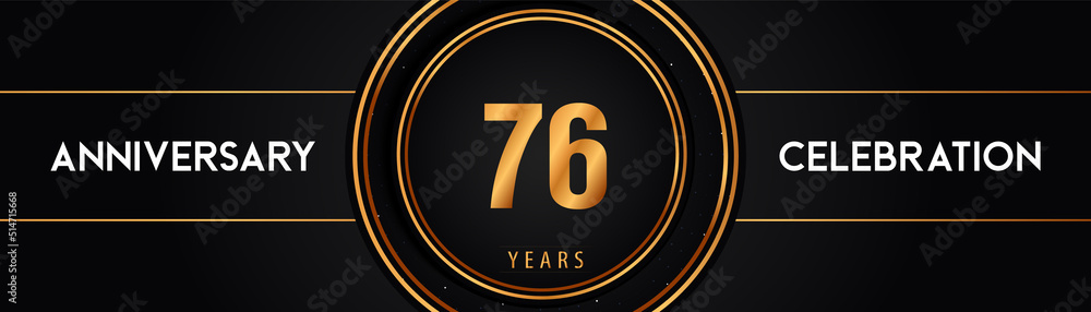 76 Years Anniversary Celebration Template Design Vector. Premium Design ...