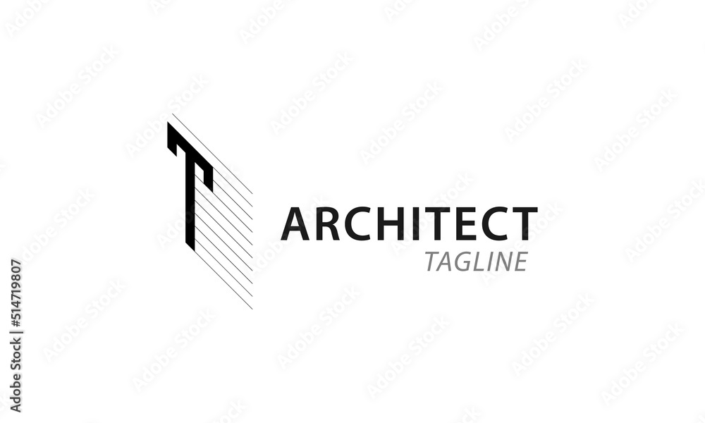 Architect, planning and structure logo design template. Monogram letter ...