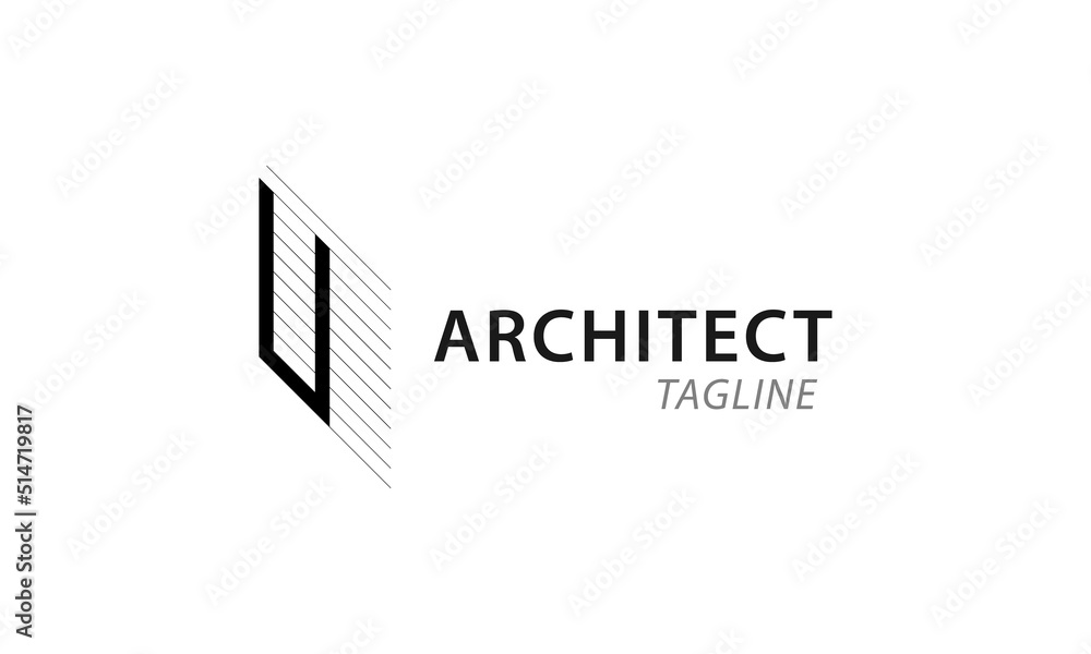 Architect, planning and structure logo design template. Monogram letter ...