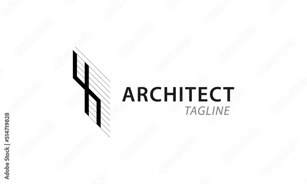 Architect, planning and structure logo design template. Monogram letter ...