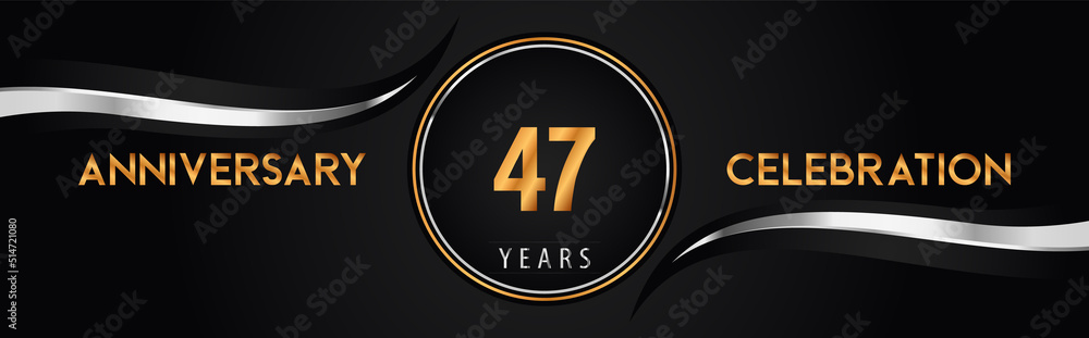 47th golden and silver anniversary logo vector. Premium design for ...