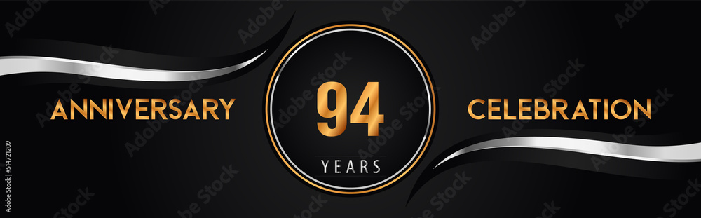 94th golden and silver anniversary logo vector. Premium design for ...