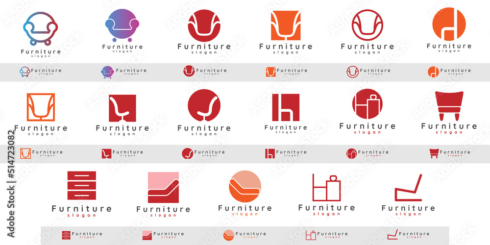 Furniture Logo Set Design Vector Stock Vector | Adobe Stock