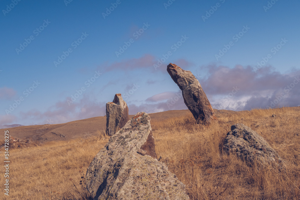 Megalithic standing stones and burial mound of Zorats Karer or ...