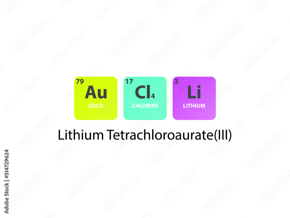 AuCl4Li Lithium Tetrachloroaurate(III) molecule. Simple molecular ...