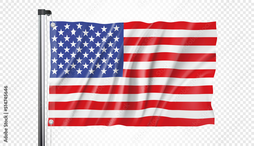 Flag of United States of America isolated on transparent background ...