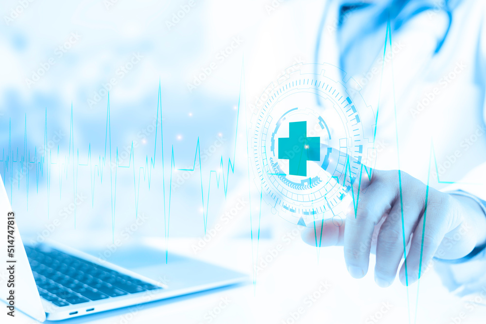 Medical Technology diagnosis of medical treatment concepts. Doctor and ...