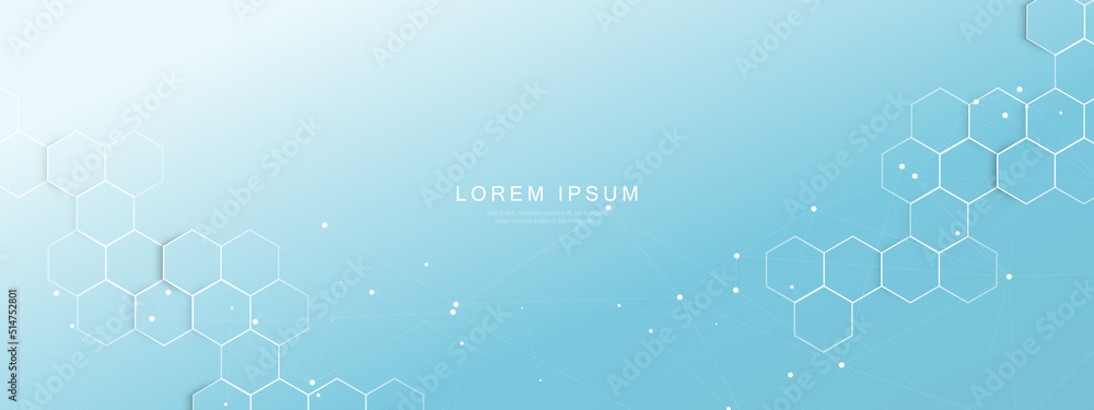 Abstract geometric hexagon with futuristic technology digital hi tech concept background. Vector ...