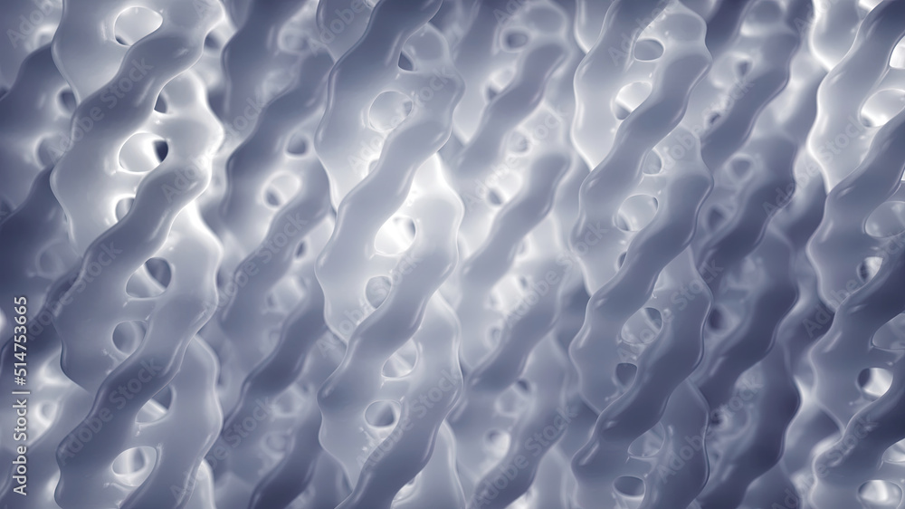 Triple helix collagen molecules (Tropocollagen) on white. Collagen ...