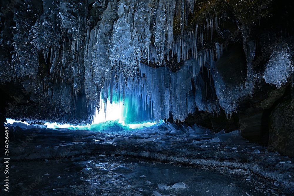ice cave winter frozen nature background landscape Stock Photo | Adobe ...