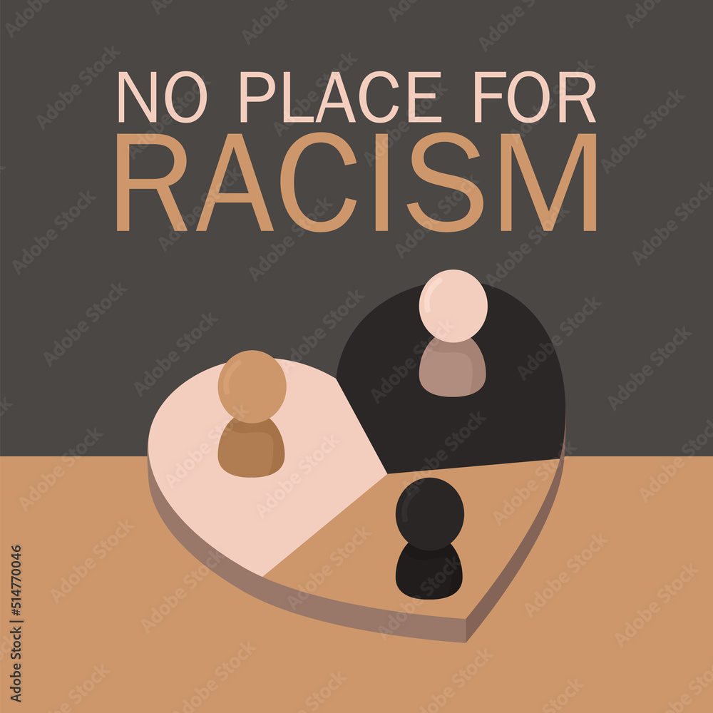 Vetor de Stop racism for unity. No place for racism. Anti-racist ...