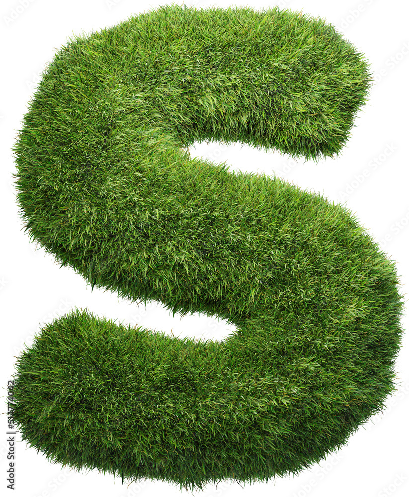 grass letter S isolated on white background Stock Illustration | Adobe ...