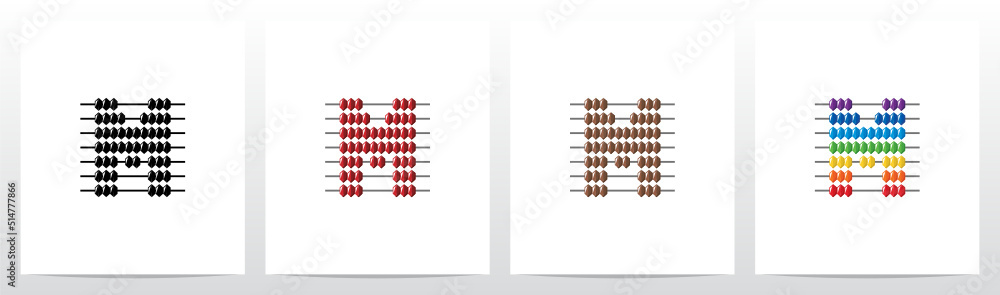 Abacus Forming Letter Logo Design M Stock Vector | Adobe Stock