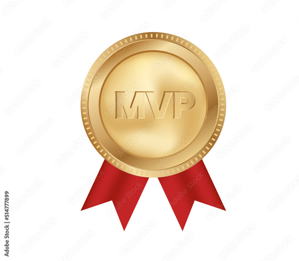 Gold medal mvp. Rewarding minimum viable product Stock Vector | Adobe Stock