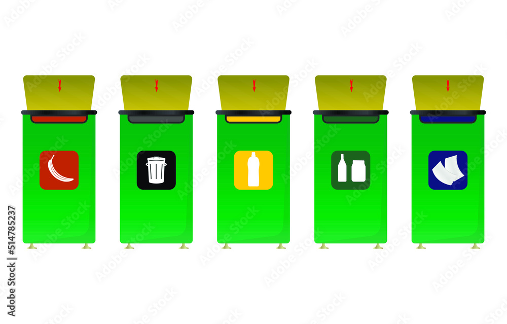 five green containers, for the disposal of medical waste Stock Vector ...