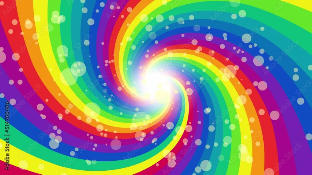 Translucent rainbow radial lines spin around the center of a 4K ...