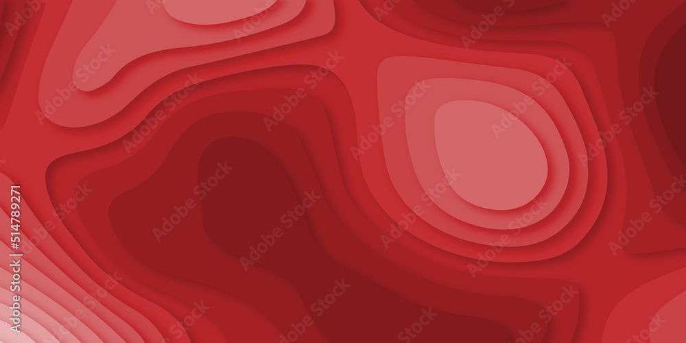 Luxurious Red and white papercut background. Abstract realistic paper ...