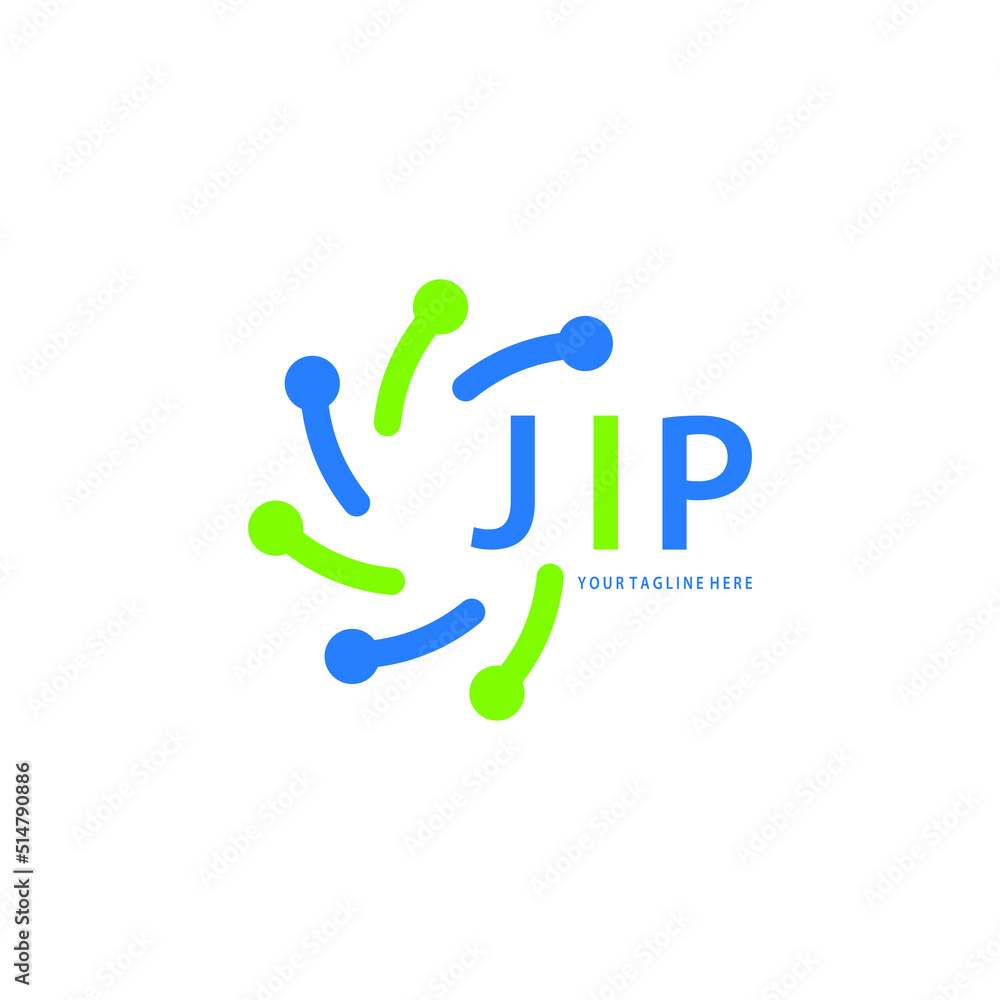 JIP logo design initial creative letter logo. JIP unique letter logo ...