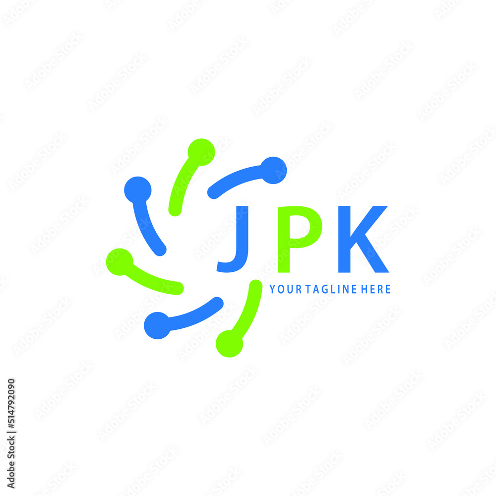 JPK logo design initial creative letter logo. JPK unique letter logo ...