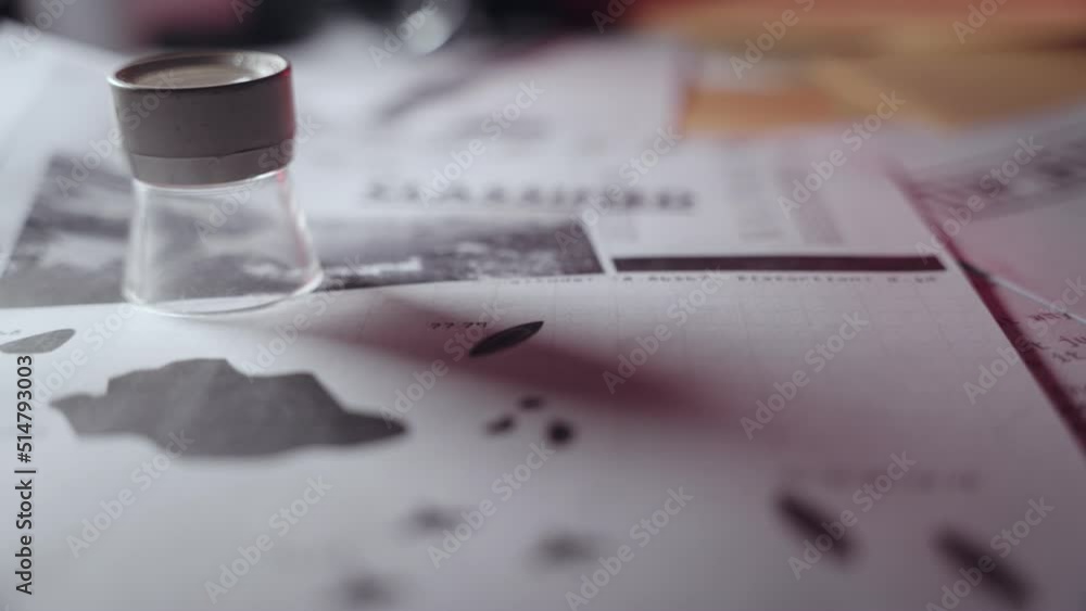 Video „Tilt up on top secret military document with the word classified ...