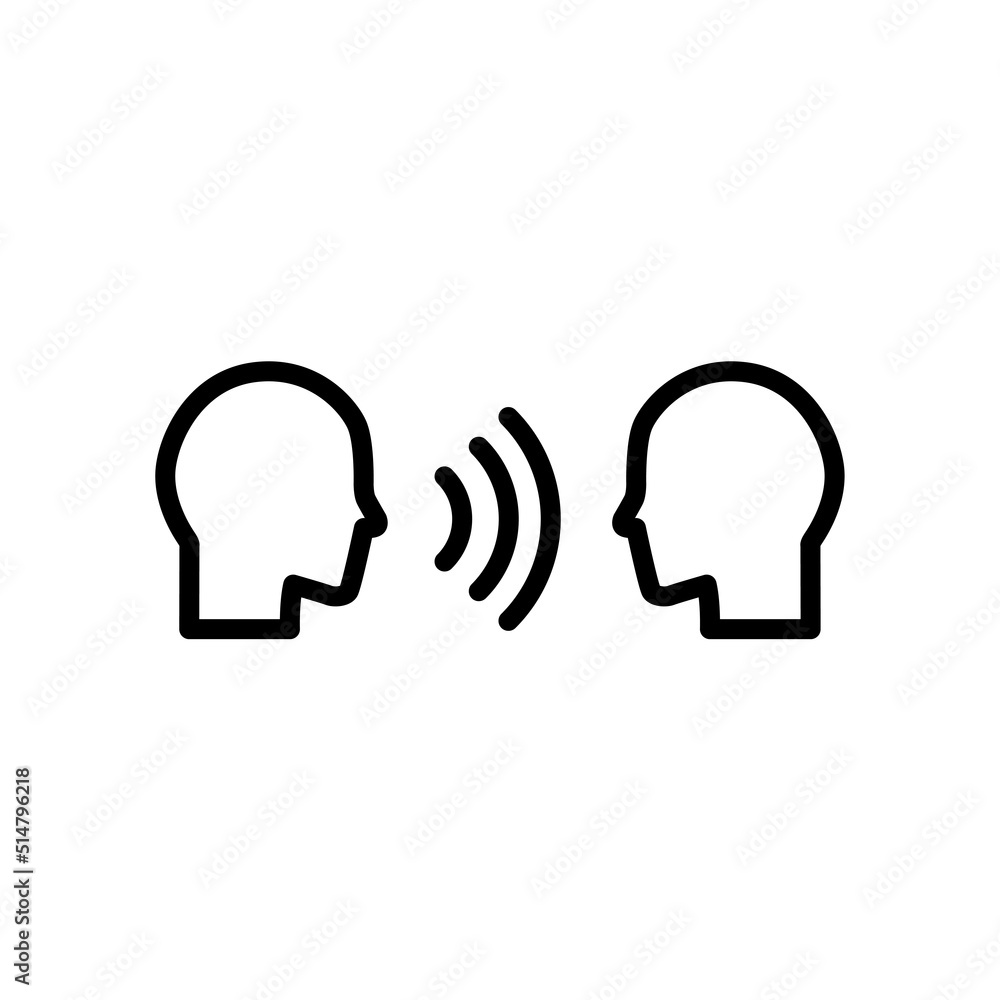 Icono de conversación. Persona hablando. Concepto de comunicación ...