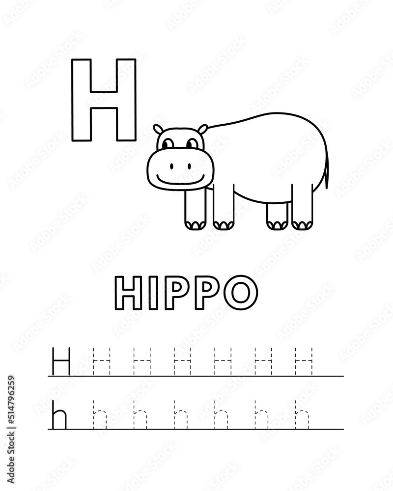 Alphabet with cute cartoon animals isolated on white background ...