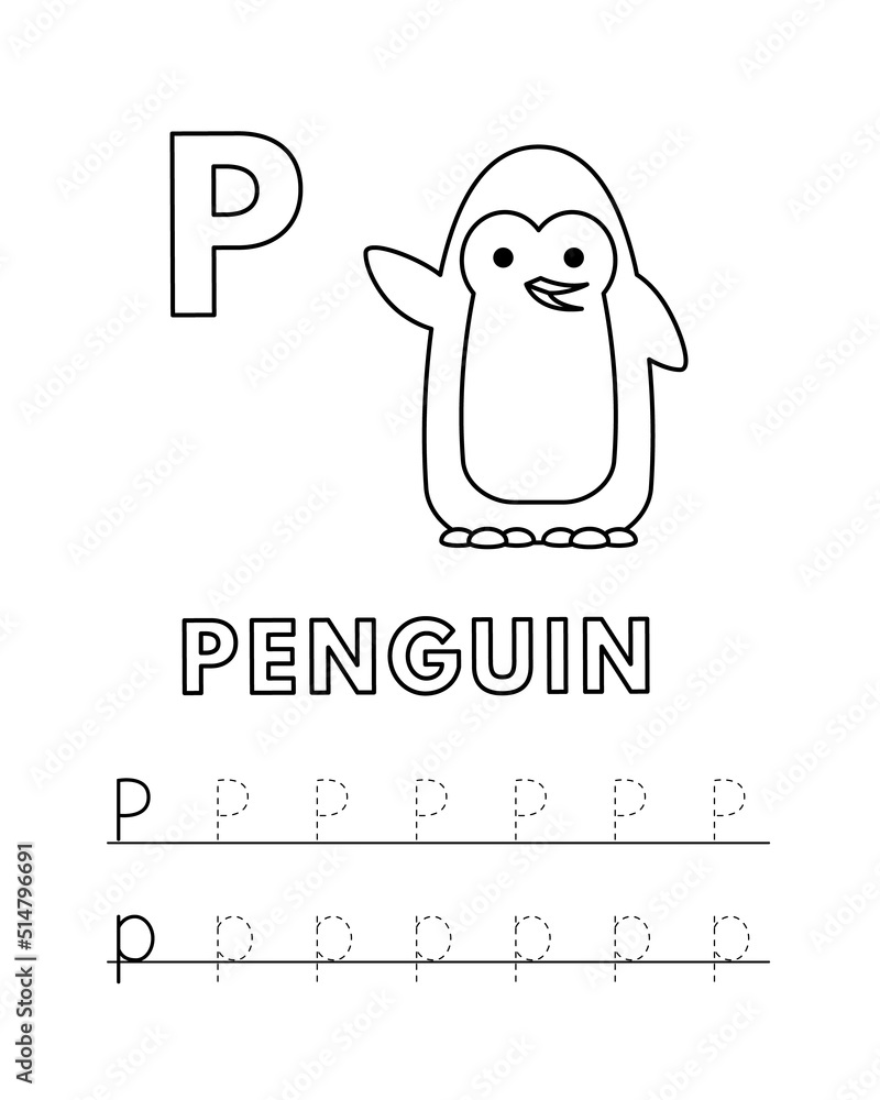 Alphabet with cute cartoon animals isolated on white background ...