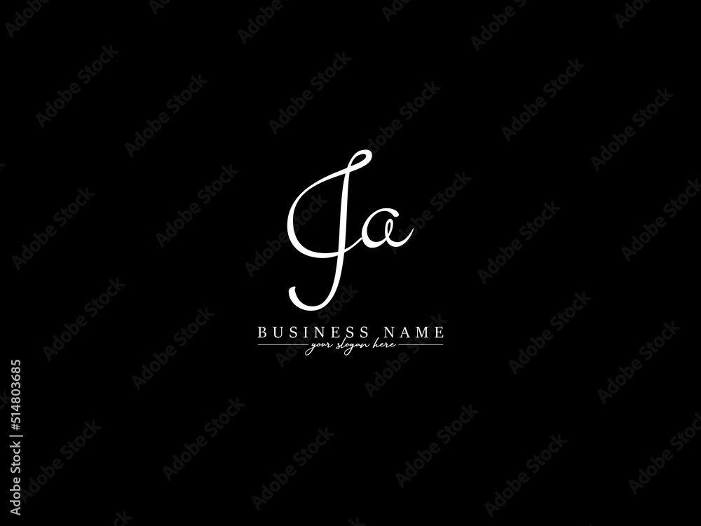 Handwriting JA Logo Design, Signature Ja aj Letter Logo Icon Design ...