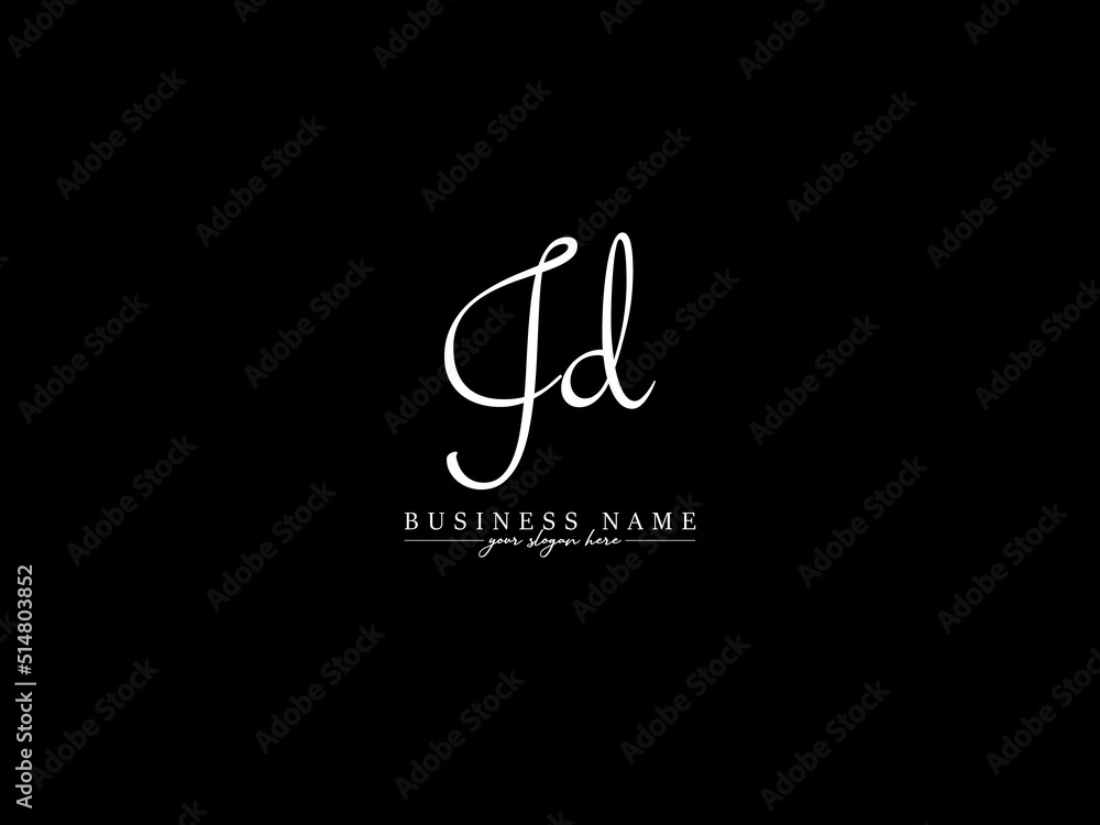 Handwriting JD Logo Design, Signature Jd dj Letter Logo Icon Design ...
