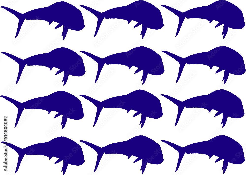 Dolphin Fish Or Mahi Mahi Fish Pattern Stock Vector | Adobe Stock