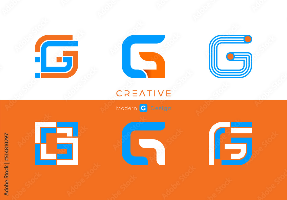 Letter G, modern alphabet, fonts, characters design, vector ...