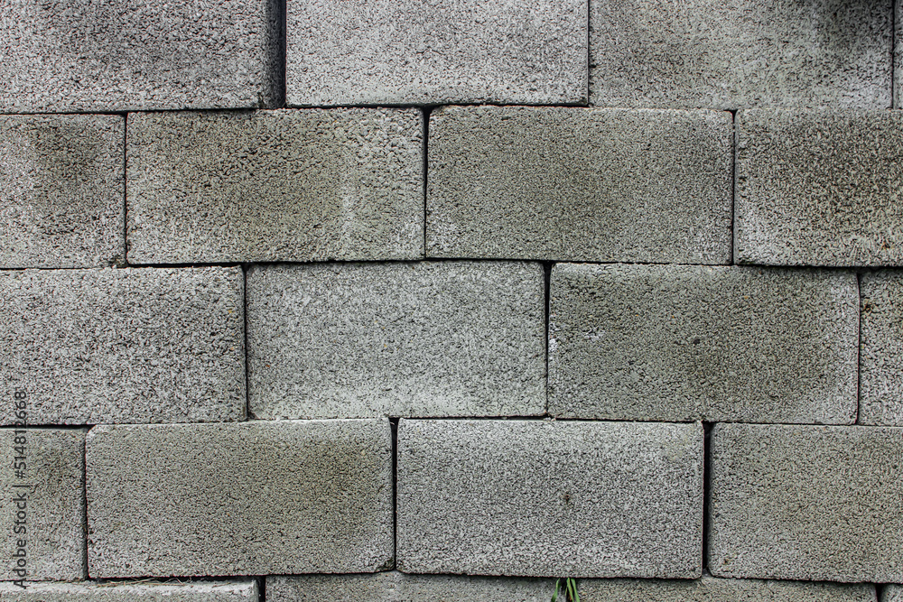 Texture of cinder blocks. Stacked cinder blocks as a background for ...
