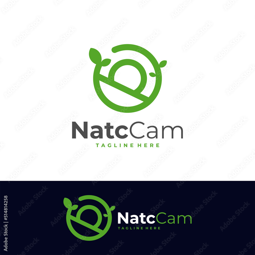 nature camera logo or green camera logo, simple camera logo Stock ...