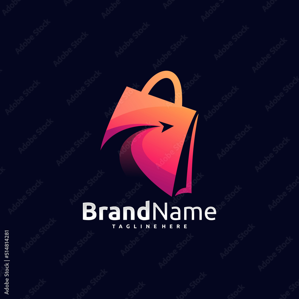 shopping travel bag logo icon, travel shop logo, pople lettr logo Stock ...