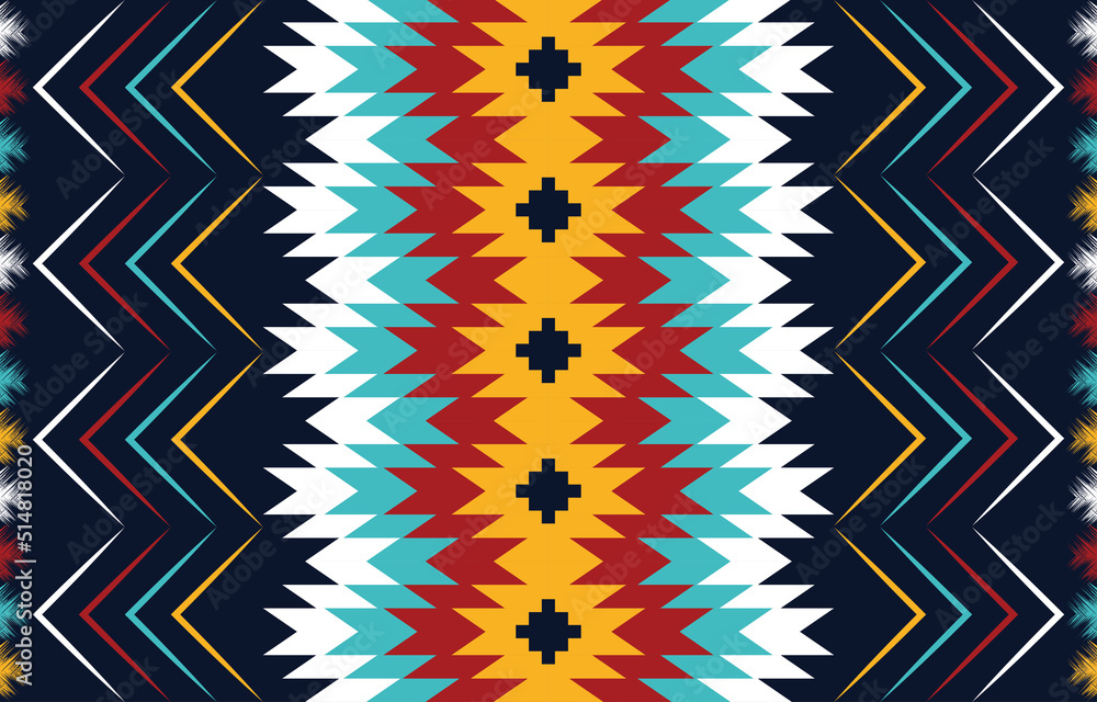 Geometric ethnic fabric pattern . Design for background, wallpaper ...