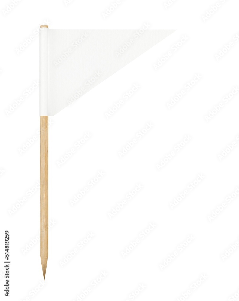 Sloped lower border triangle shaped toothpick paper flag with wooden ...