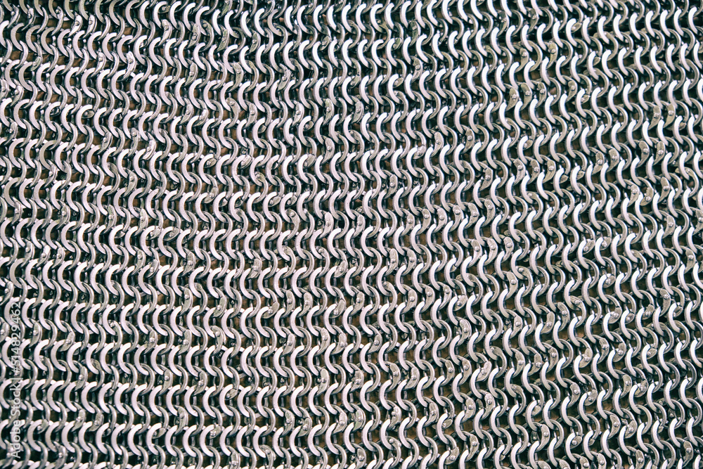 Medieval vintage chain mail, background. Reconstruction of the events ...
