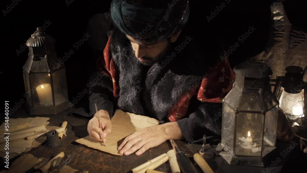 Communication in the Ottoman Empire. The Ottoman sultan writes a letter ...