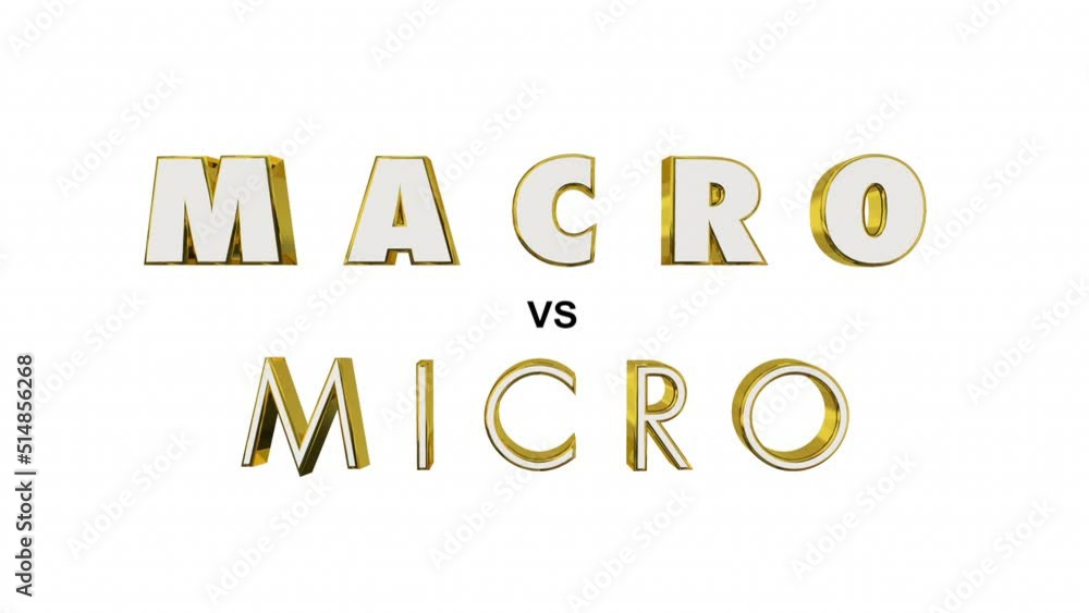 Macro Vs Micro Large Versus Small Big Tiny Words Comparison 3d ...