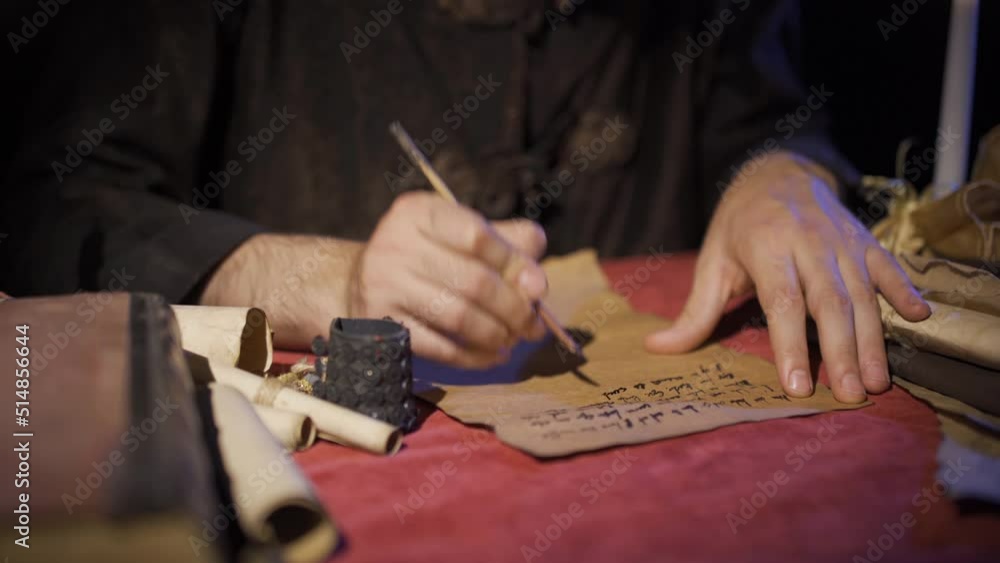 Historical letter writing and the use of ink. Historical materials. A ...