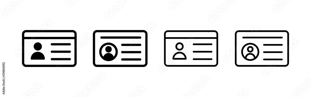 License icon vector. ID card icon. driver license, staff identification ...